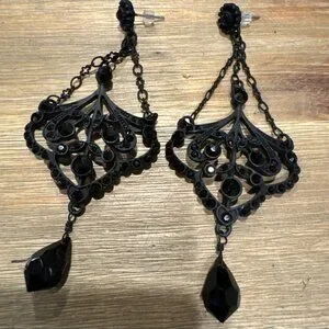 Sequin | Jewelry | Sequin Brand Earrings Teardrop Dangle Bohemian Black ...